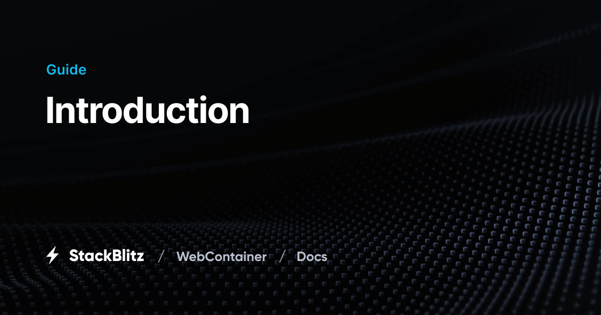 Introduction | WebContainers